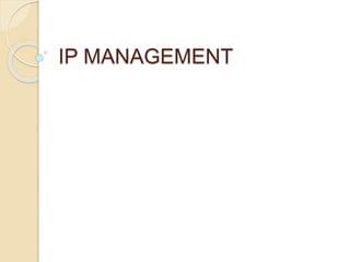 IP MANAGEMENT AND STRATERGY PLANNING IN IP | PPT