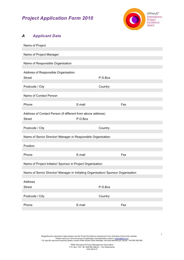 Ipma Pe Award 2010 Project Application Form V02 Ipma Pe Award 2010 Project Application Form V02