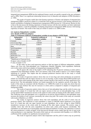 (Ipm) in cotton production in sindh pakistan | PDF