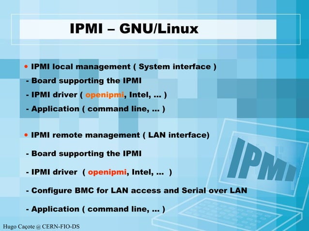 Ipmi Server Management | PPT | Operating Systems | Computer Software and Applications