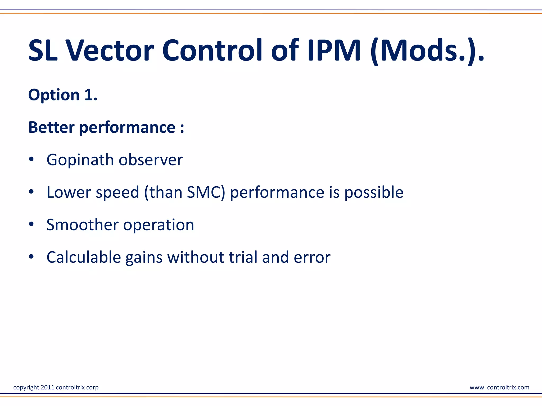 Interior Permanent Magnet (IPM) motor drive | PPTX