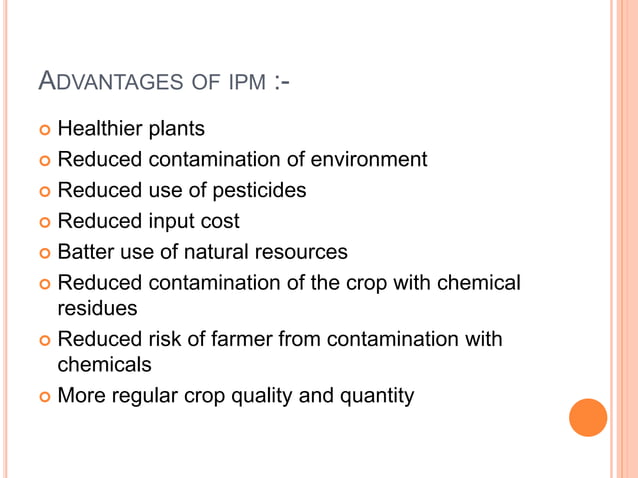 IPM - Integrated Pest management | PPTX | Agriculture | Industries