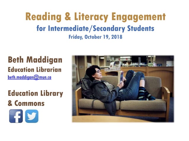 Reading & Literacy Engagement for Intermediate/Secondary Students | PPT