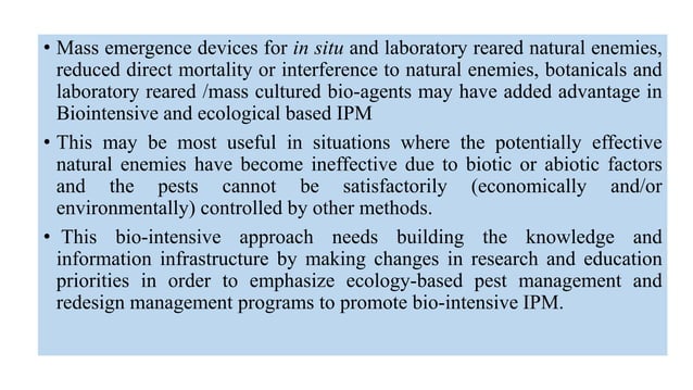 Bio-intensive and ecological based integrated pest management | PPTX ...