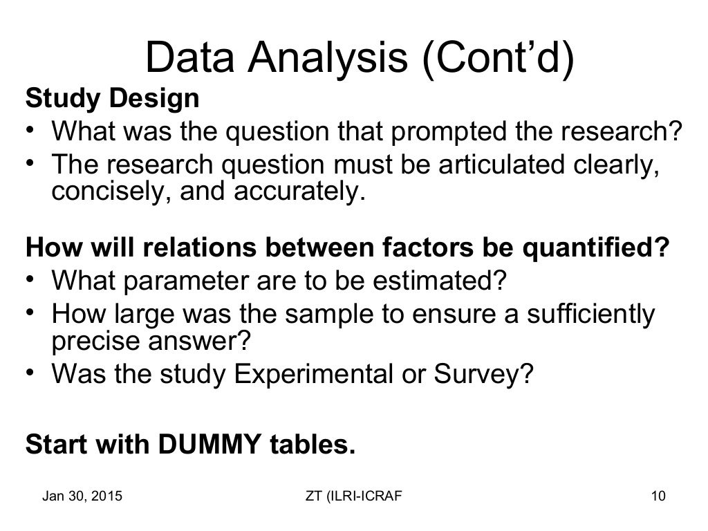 Data management and analysis