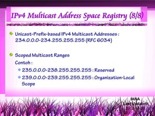 Ip multicasting 03 multicast address pada ipv4 dan ethernet | PPT