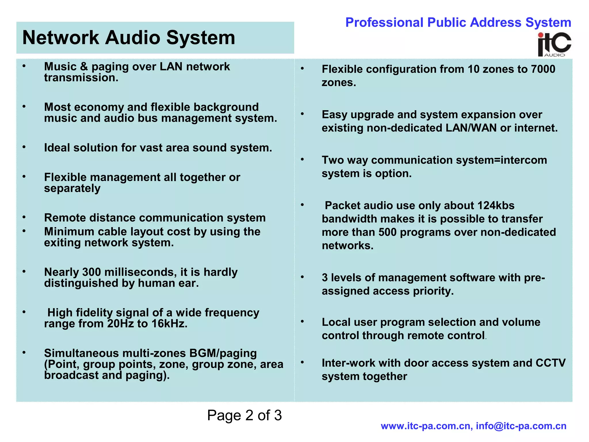 Ip network audio system commercial building | PPT