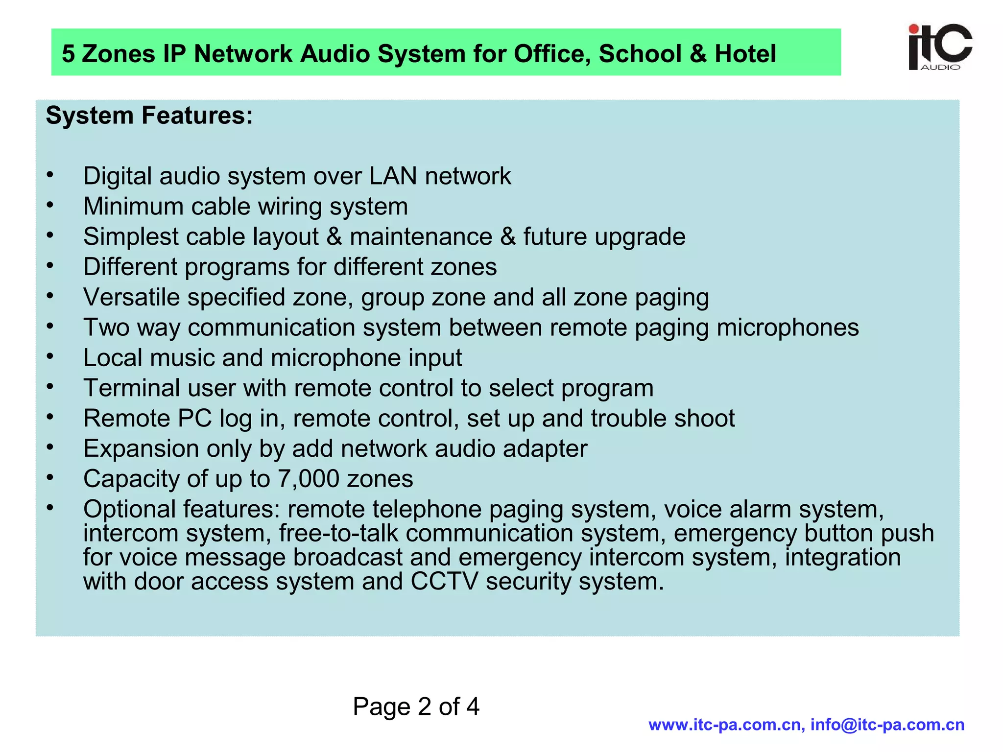 Ip network audio system for office | PPT