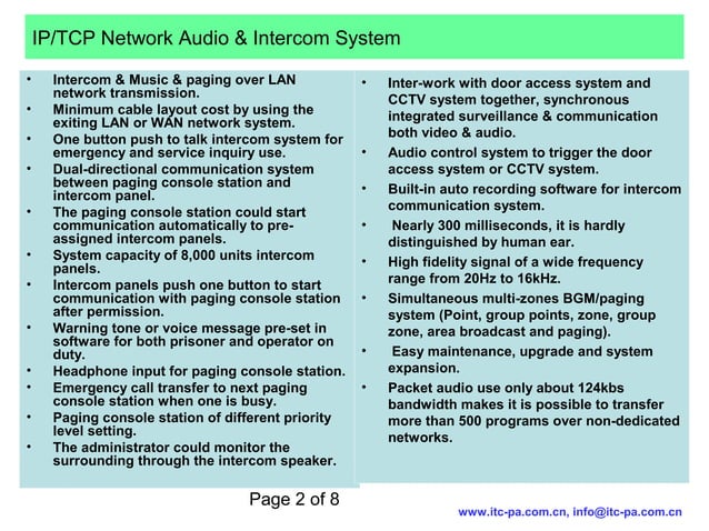 Ip network intercom system | PPT