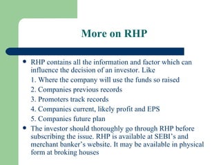 Initial public offer | PPT | Stocks and Bonds | Personal Investing
