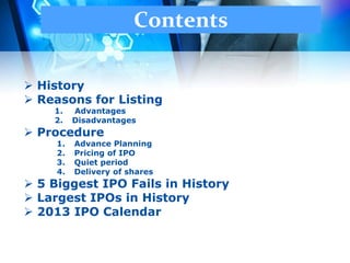 Initial public offering (IPO) | PPT