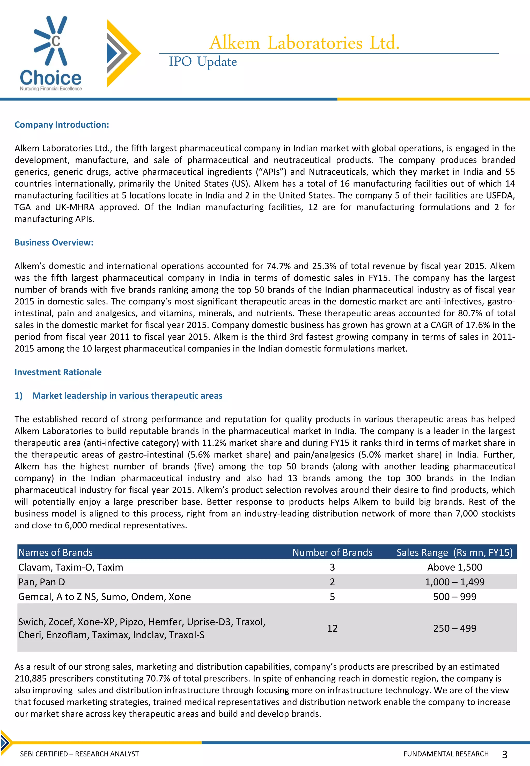 IPO Analysis - Alkem Laboratories Ltd. | PDF