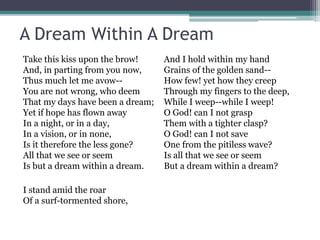 Intrinsic Elements Analysis: Diction and Musical Devices in "A Dream ...