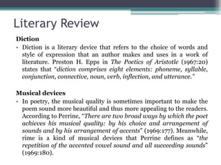 Intrinsic Elements Analysis: Diction and Musical Devices in "A Dream ...