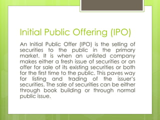 Ipo process, how price band determined, role of merchant banker & underwriter | PPTX