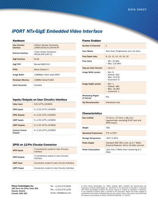 Iport ntx gige-embedded_video_interface_data_sheet | PDF