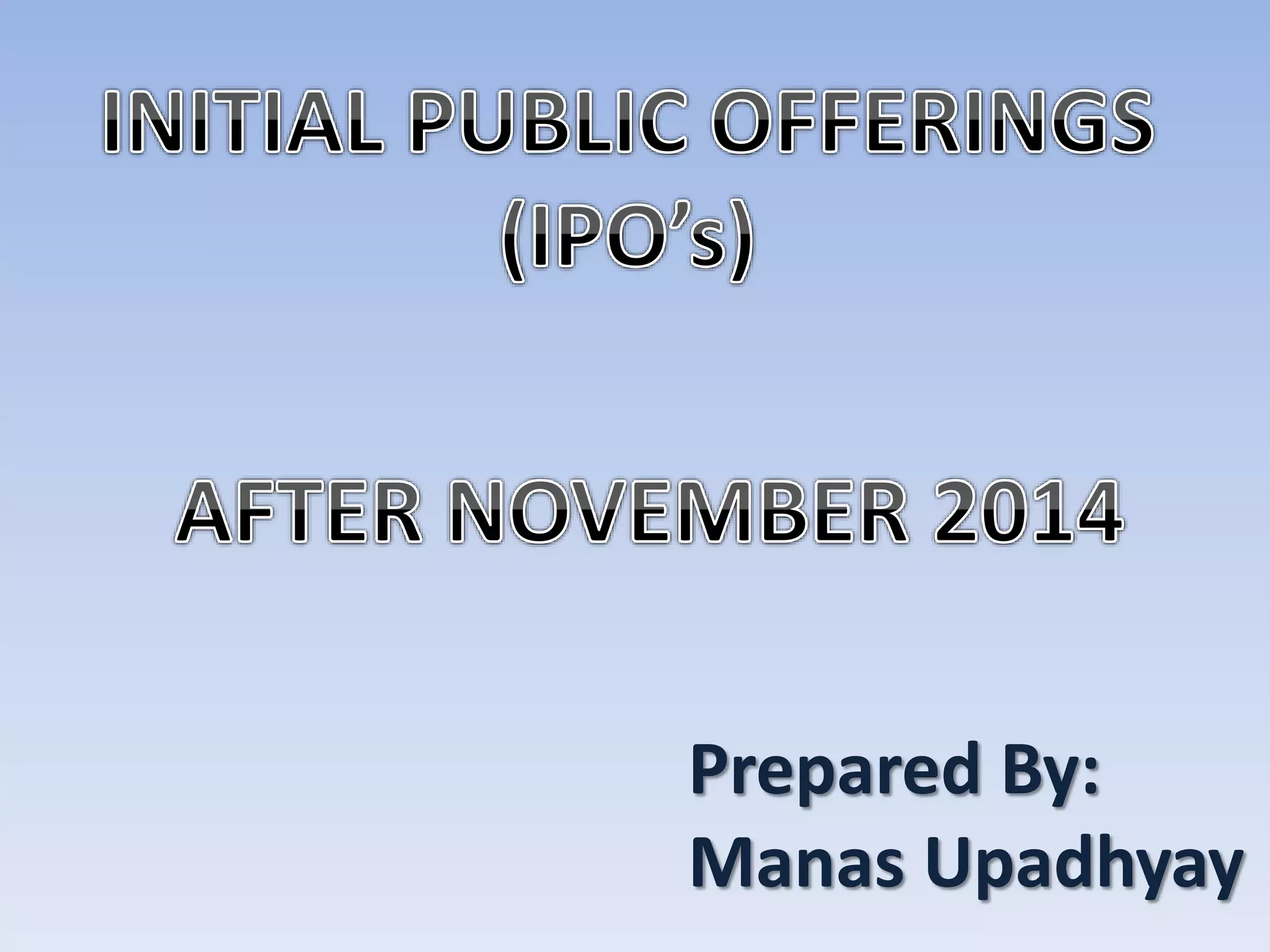 Initial Public Offerings | PPTX