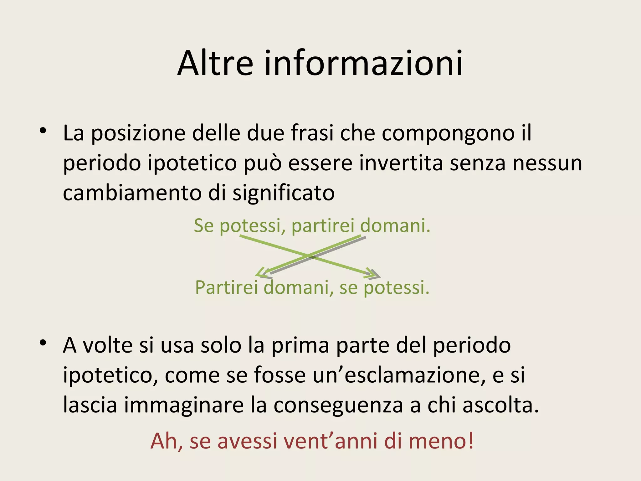 Ipotetico periodo | PPT