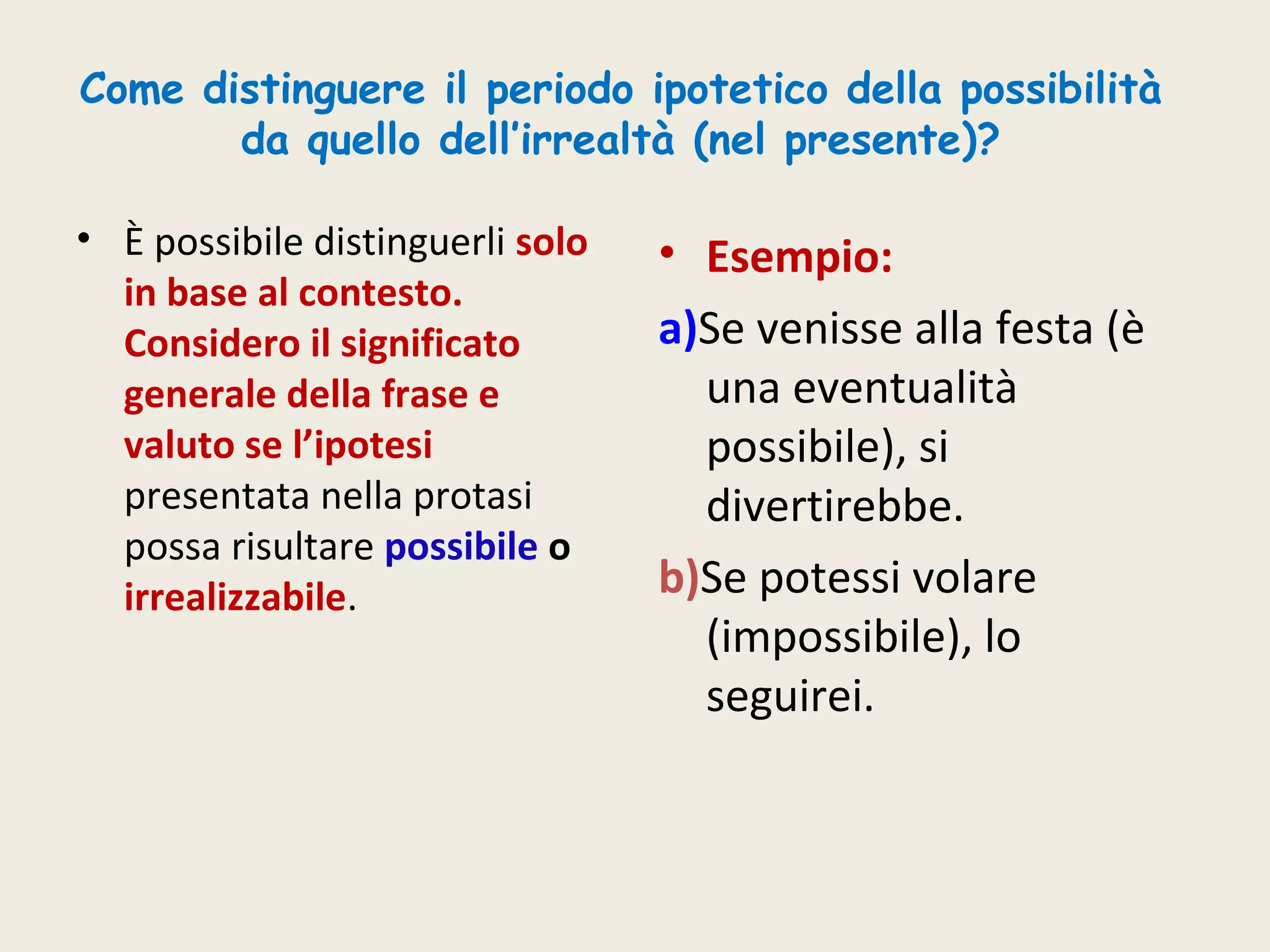 Ipotetico periodo | PPT