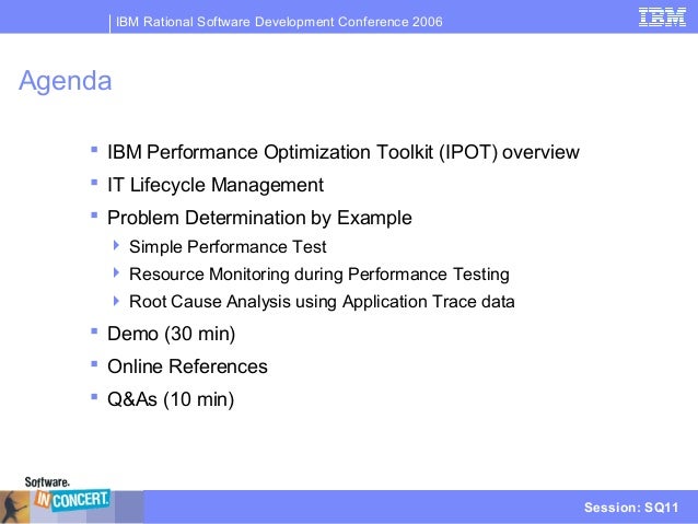 IBM Performance Optimizaiton Toolkit for Rational Performance Tester