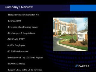 PAETEC Value | PPT