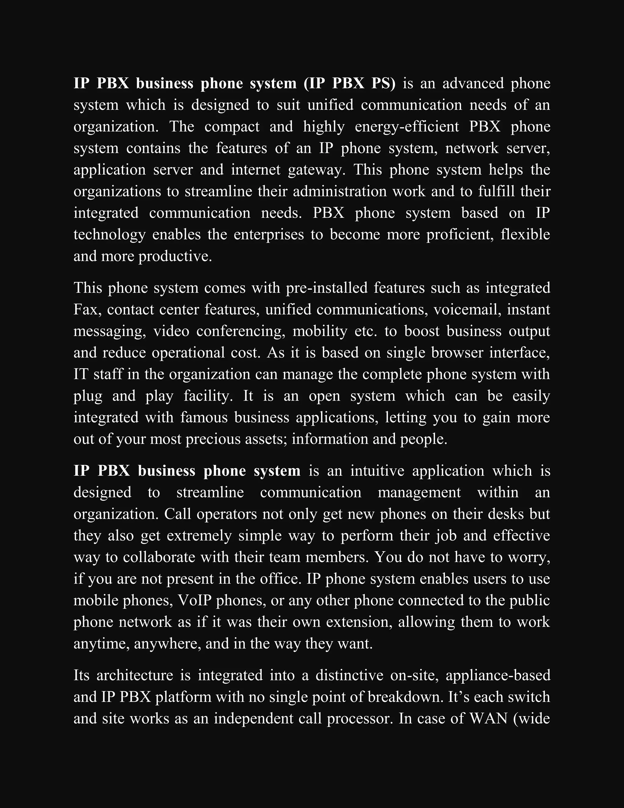 IP PBX Business phone system | DOCX