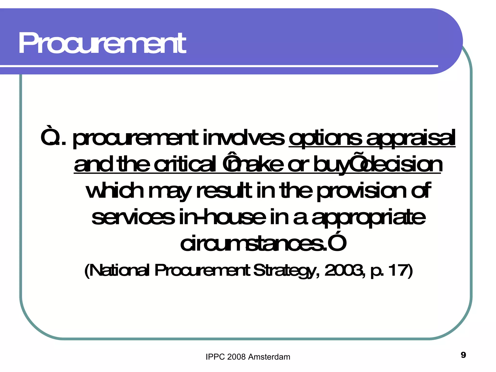 Commissioning, procurement & purchasing | PPT