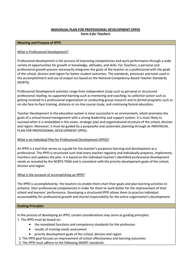 Ippd for teachers | PDF