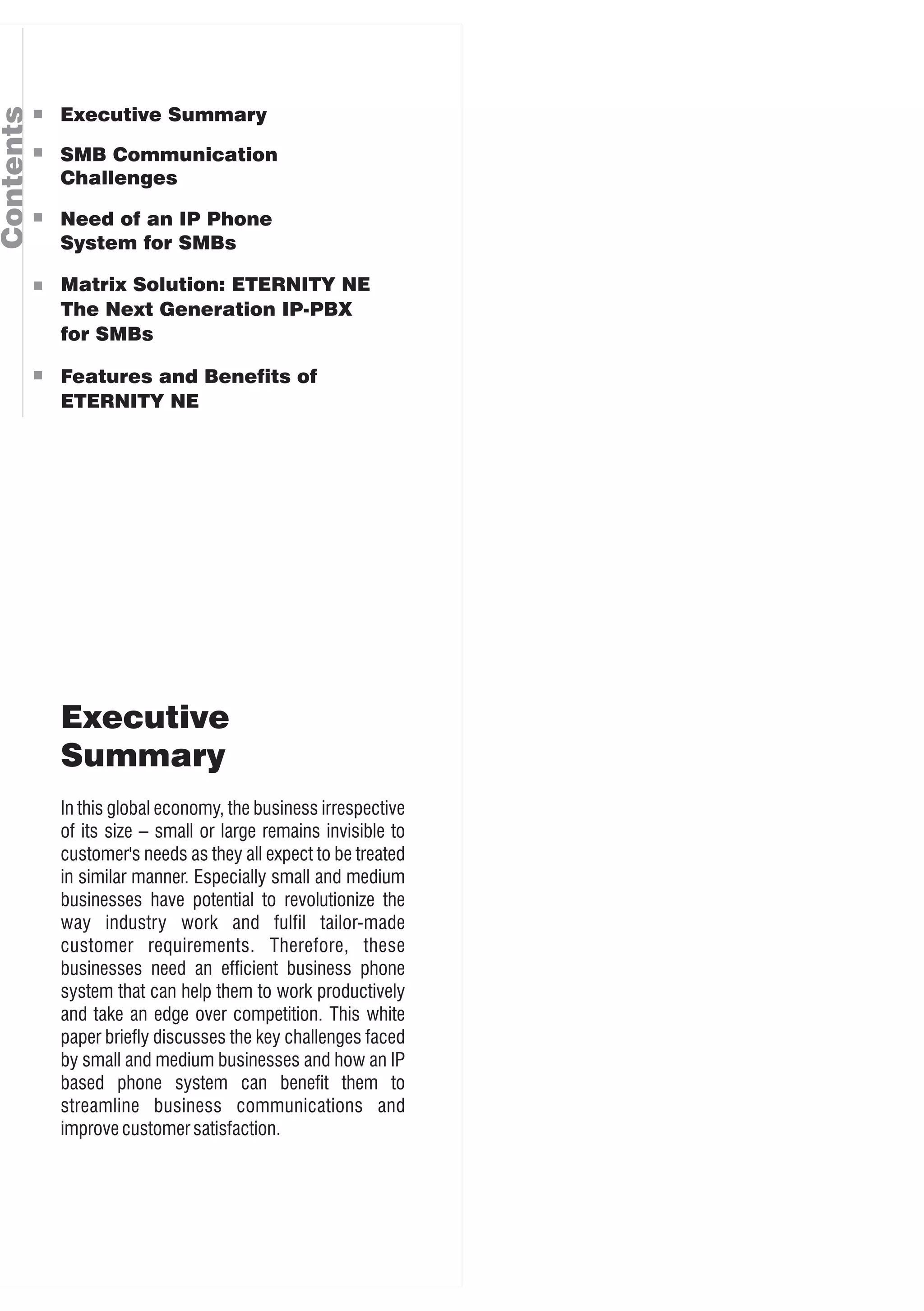 Ip phone system for smb matrix white paper | PDF