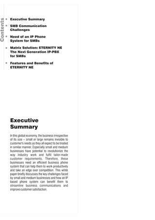 Ip phone system for smb matrix white paper | PDF
