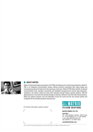 Ip phone system for smb matrix white paper | PDF