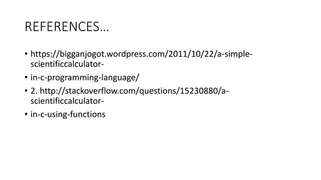 scientific calculator using c | PPTX | Computing | Technology & Computing