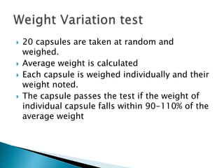 quality control test for soft gelatin capsule and minim per gram factor ...