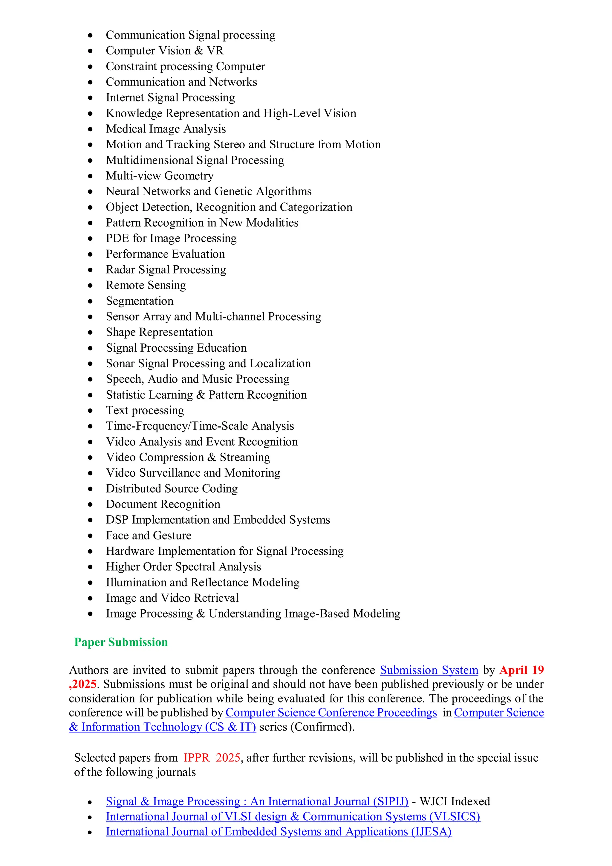 11th International Conference on Image Processing and Pattern Recognition (IPPR 2025) | PDF