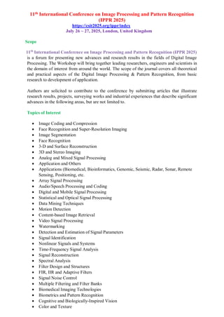 11th International Conference on Image Processing and Pattern ...