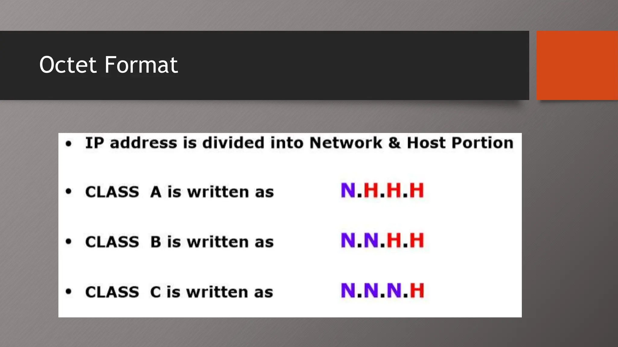 Ip Address And Ip Class Computer Networking Pptx Computer