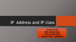 IP address and IP class - Computer Networking | PPTX