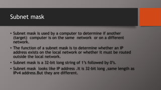 IP address and IP class - Computer Networking | PPTX