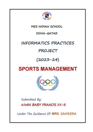 IP Project (Sports Mangement) Class 12 CBSE | PDF