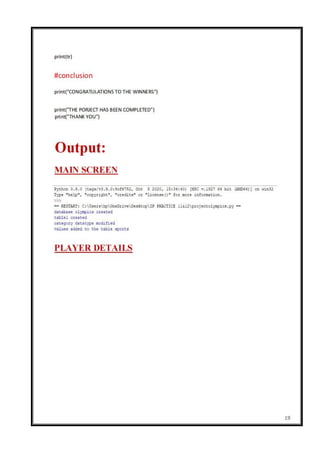 IP Project (Sports Mangement) Class 12 CBSE | PDF