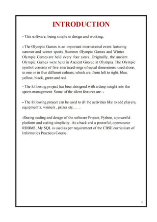 IP Project (Sports Mangement) Class 12 CBSE | PDF