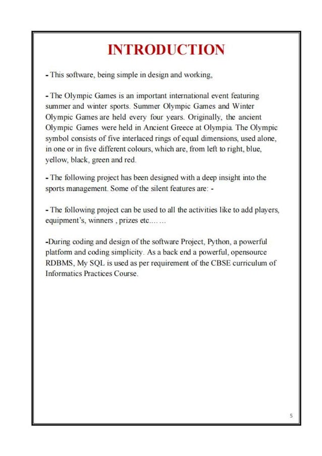 IP Project (Sports Mangement) Class 12 CBSE | PDF