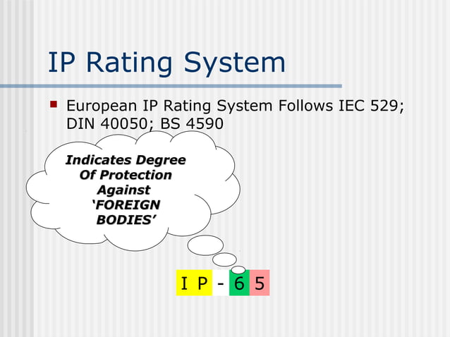 Industrial IP Protection Levels | PPT