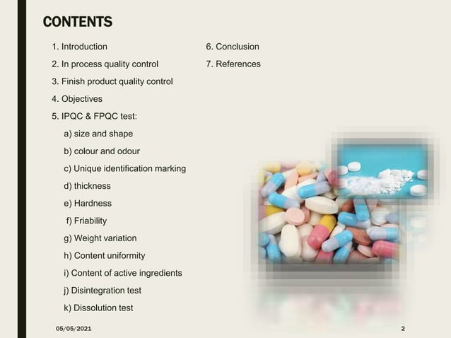 IPQC and FPQC for tablets | PPT