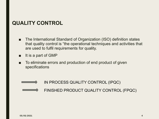 IPQC and FPQC for tablets | PPTX | Chemistry | Science