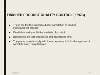 IPQC and FPQC for tablets | PPTX