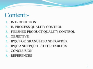 IPQC AND FPQC test of tablet.pptx