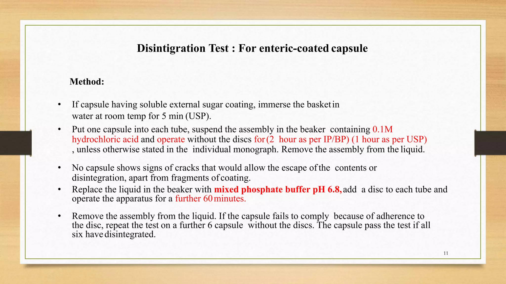 IPQC Tests for capsules As per IP, BP & USP | PPTX