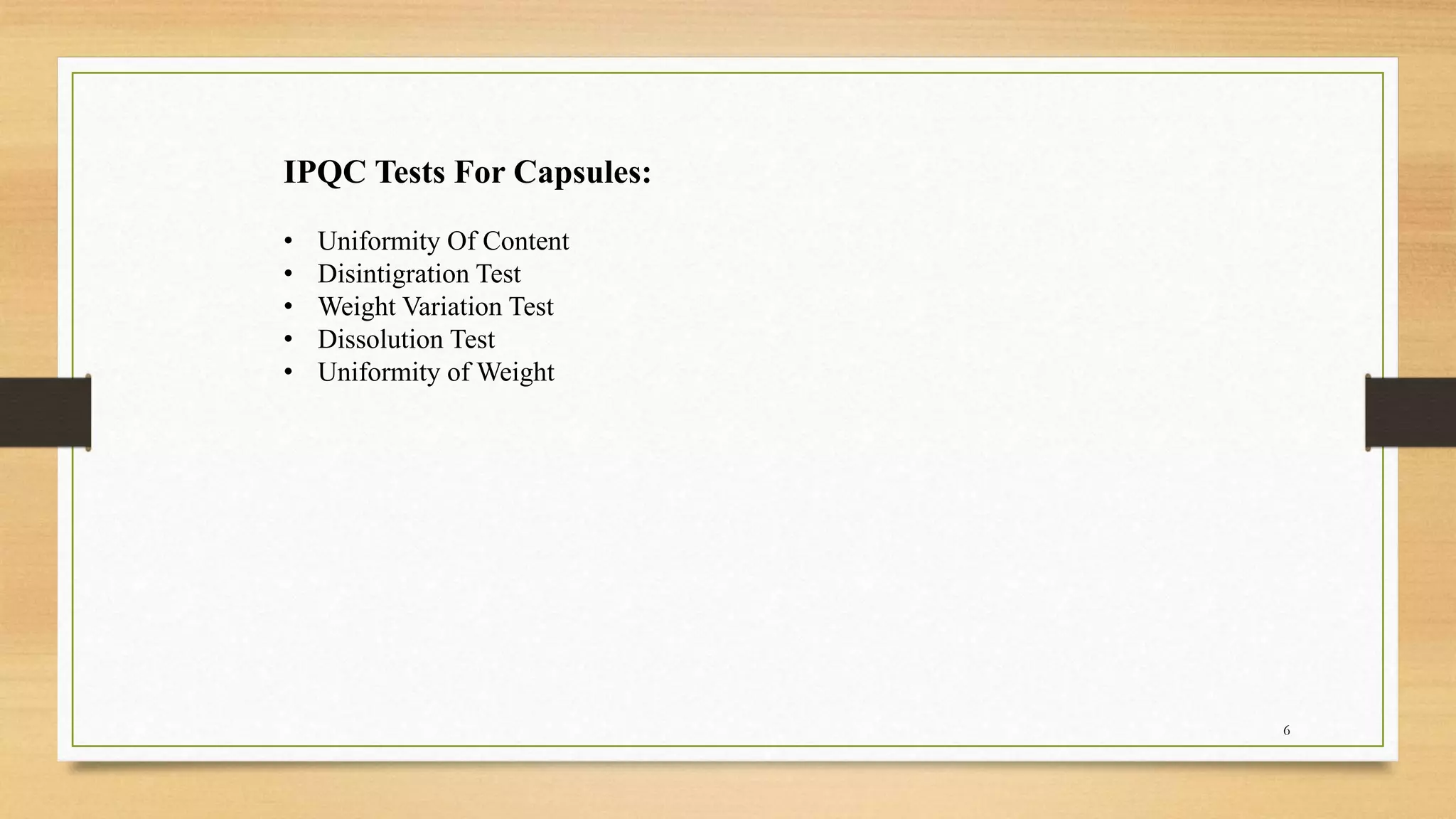 IPQC Tests for capsules As per IP, BP & USP | PPTX