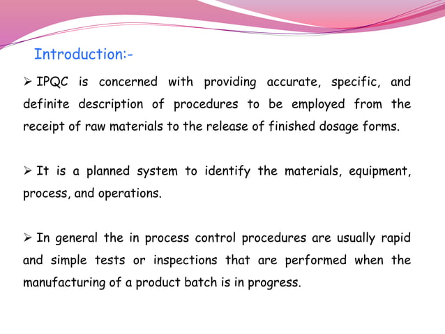 Ipqc | PPTX | Manufacturing Industry | Industries